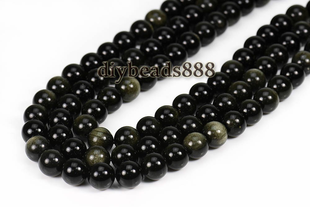 Golden Obsidian15 Inch Full Strand Grade AA Golden Obsidian - Etsy