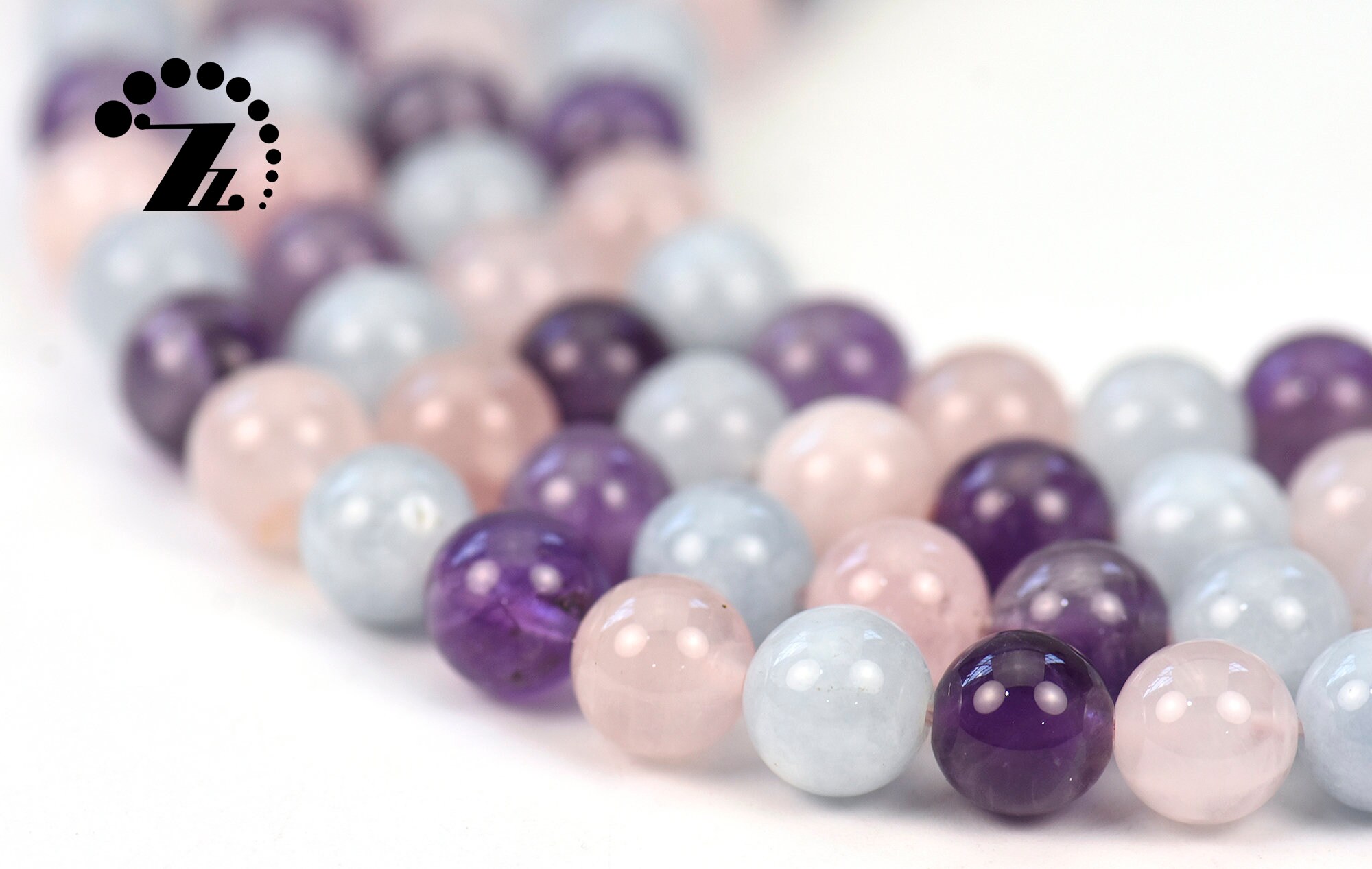 Mixed color Crystal Quartz smooth round beadAmethystRose | Etsy