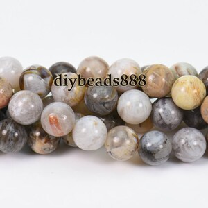 Bamboo Leaf Agate,15 Inch Full Strand Bamboo Leaf Agate Smooth Round ...