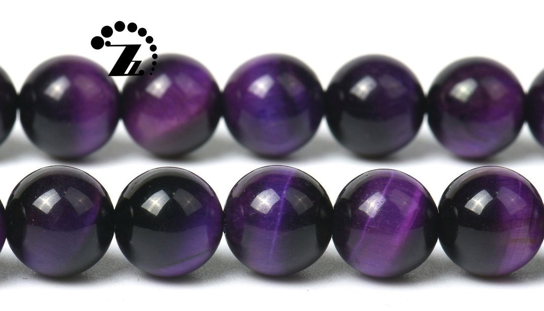 Purple Tiger Eye Smooth Round Beads,tiger Eyes,natural,gemstone,diy ...