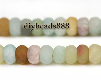 15 Inch Strand of Mix Color Amazonite Faceted Rondelle Abacus | Etsy