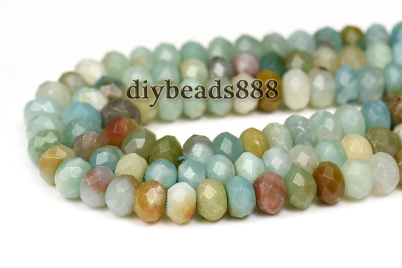 15 Inch Strand of Mix Color Amazonite Faceted Rondelle Abacus - Etsy