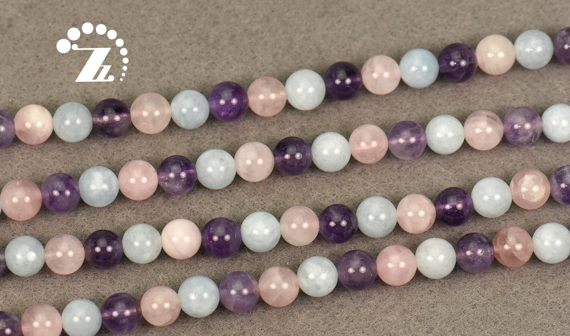 Mixed color Crystal Quartz smooth round beadAmethystRose | Etsy