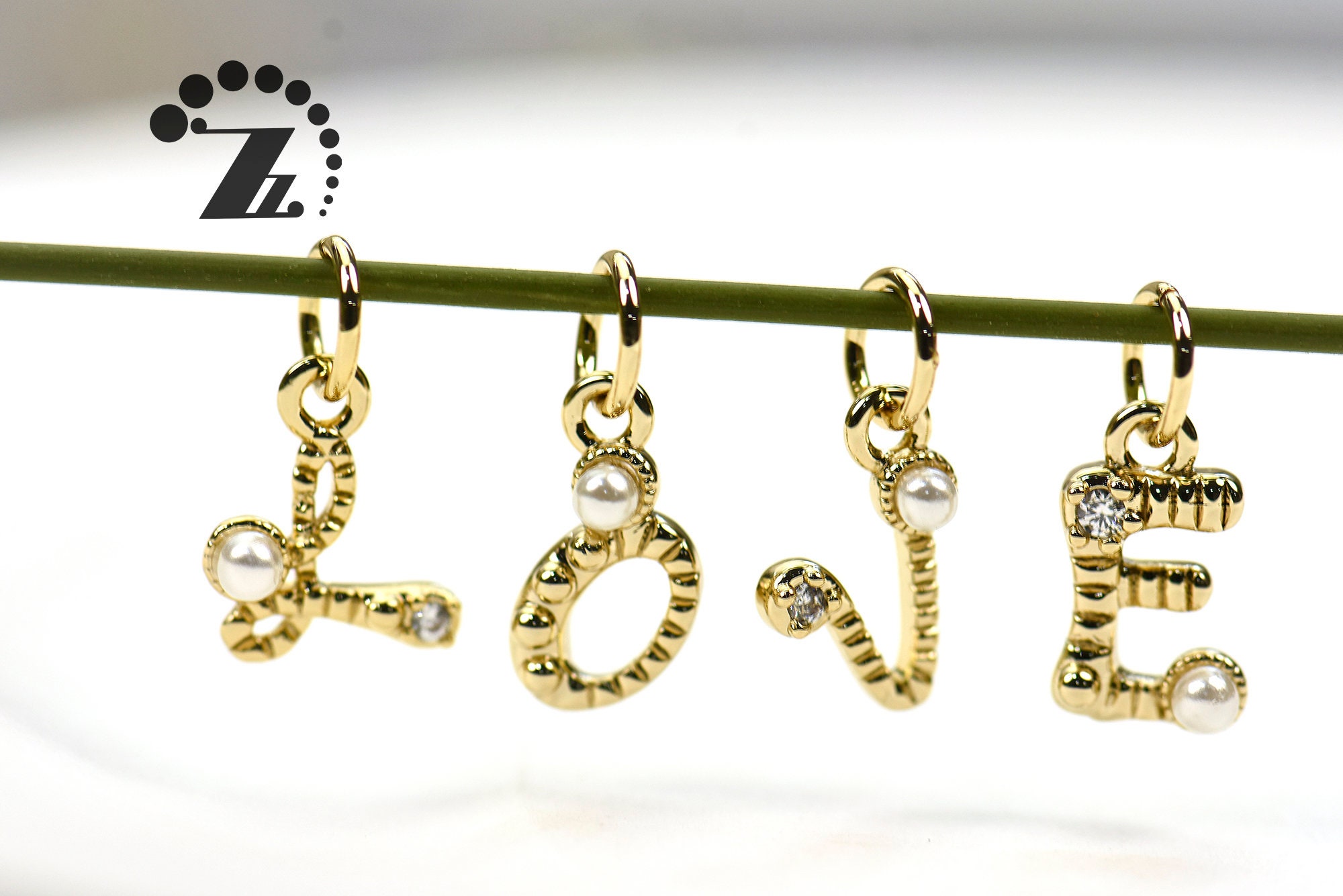 Brass 26 Letter CharmsMicro Pave 26 Letter CharmsLetter | Etsy