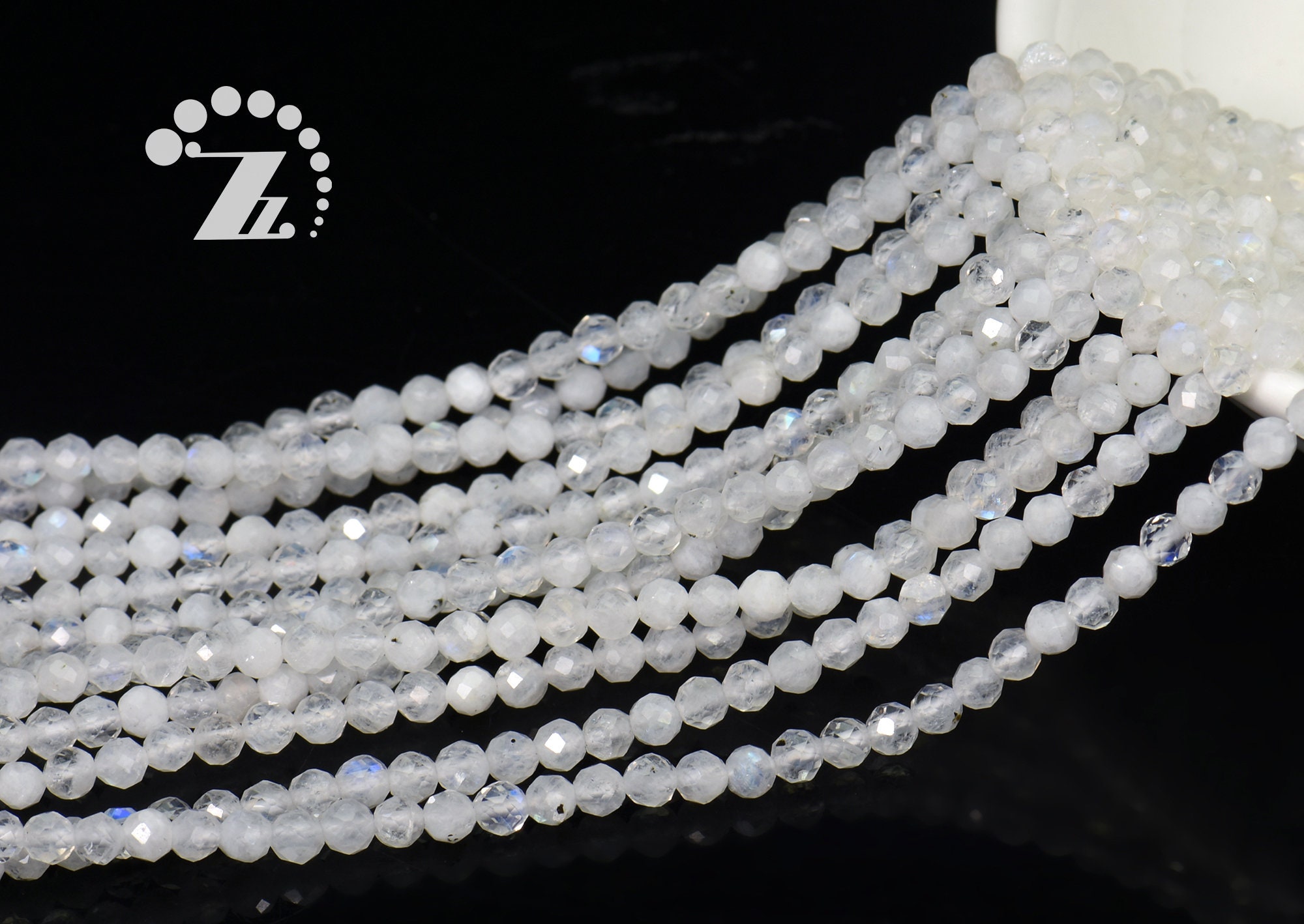 Rainbow Moonstone Faceted Round Beads,blue Moonstone,moonstone,genuine ...