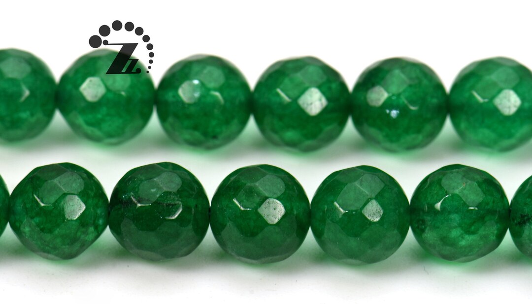 Green Malaysia Jade Faceted Round Beads,malaysia Jade,natural,gemstone ...