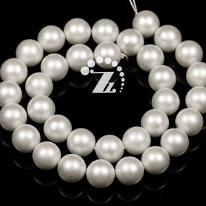 Shell Pearl,15" Full Strand Shell Pearl Matte Round Beads,shell Pearl ...