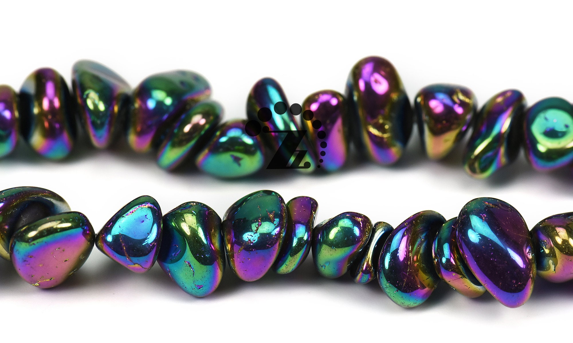 Electroplated Quartz,15" Full Strand Electroplated Crystal Quartz ...