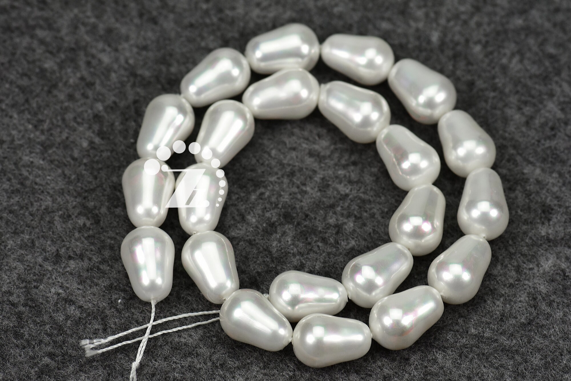 Shell Pearl,15" Full Strand Sea Shell Pearl Smooth Calabash Beads ...