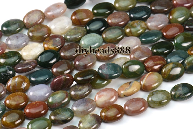 India Agate15 inch full strand natural India Agate smooth | Etsy