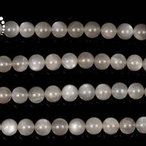 Grey Moonstone Smooth Round Beads,moonstone,gray Moonstone,gemstone,diy ...