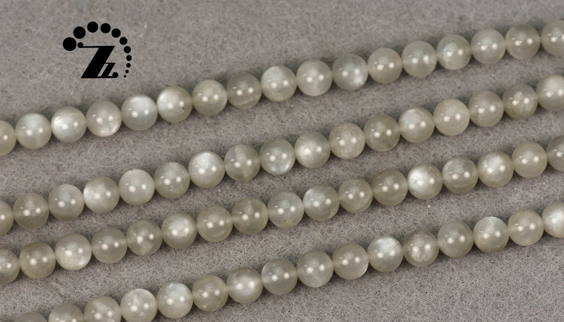 Grey Moonstone Smooth Round Beads,moonstone,gray Moonstone,gemstone,diy ...