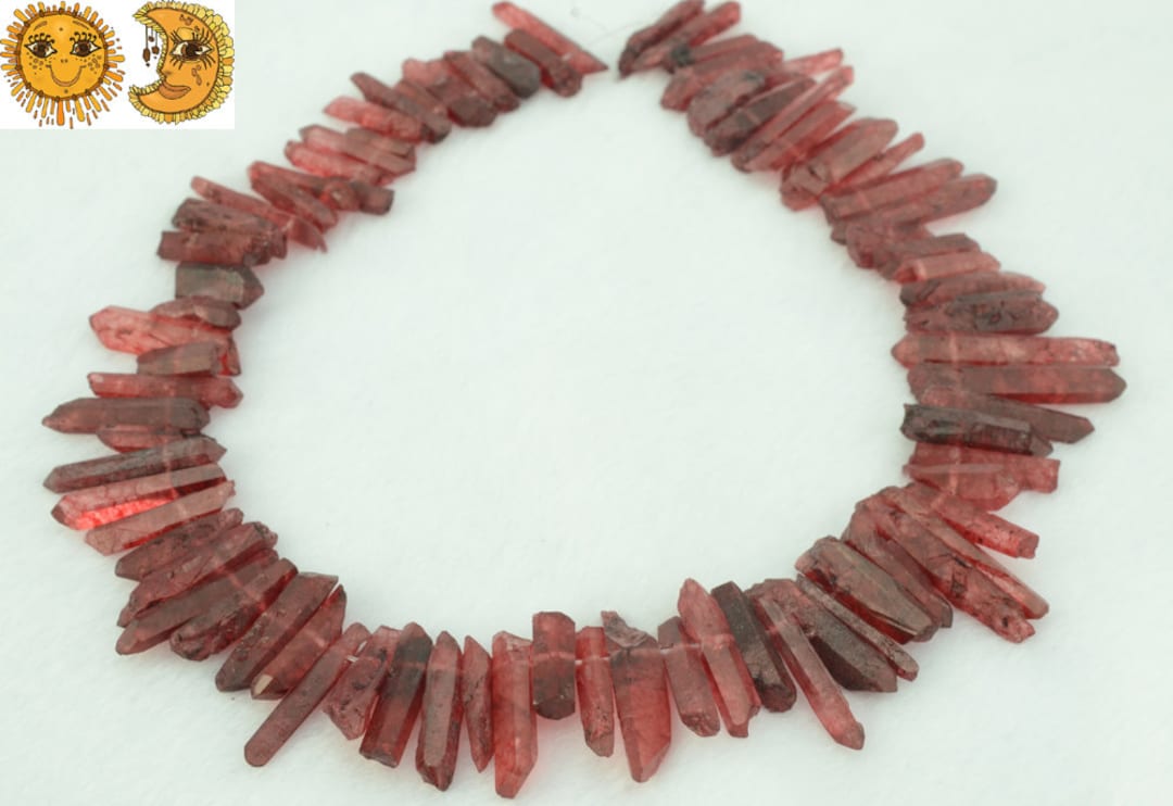 Red Wine Crystal Quartz,15 Inch Strand Point Bead,rough Nugget Bead ...