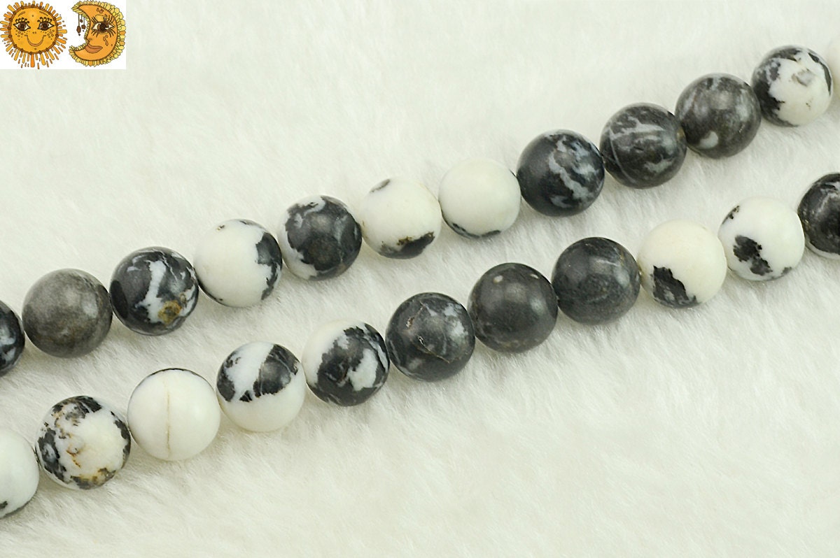 Zebra Jasper,black and White Zebra Jasper Smooth Round Beads,natural ...