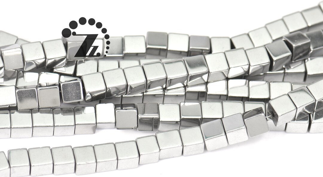Hematite Smooth Cube Beads,square Beads,electroplated Hematite,silver ...