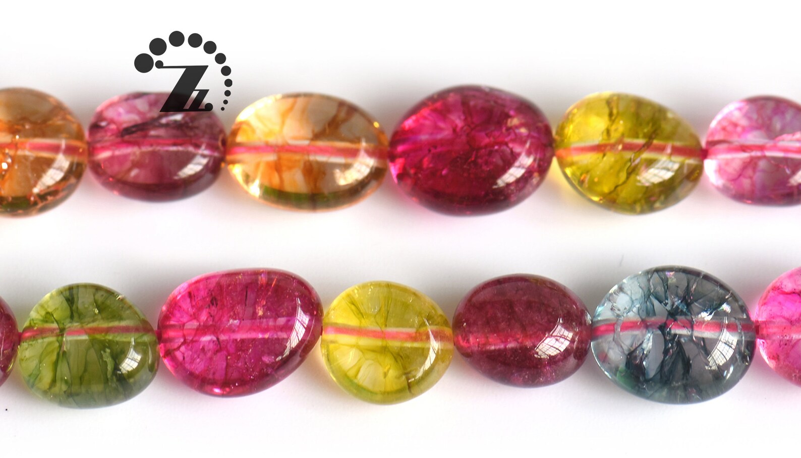 Multicolor Cracked Crystal Quartz Pebble Chips BeadsCrystal | Etsy