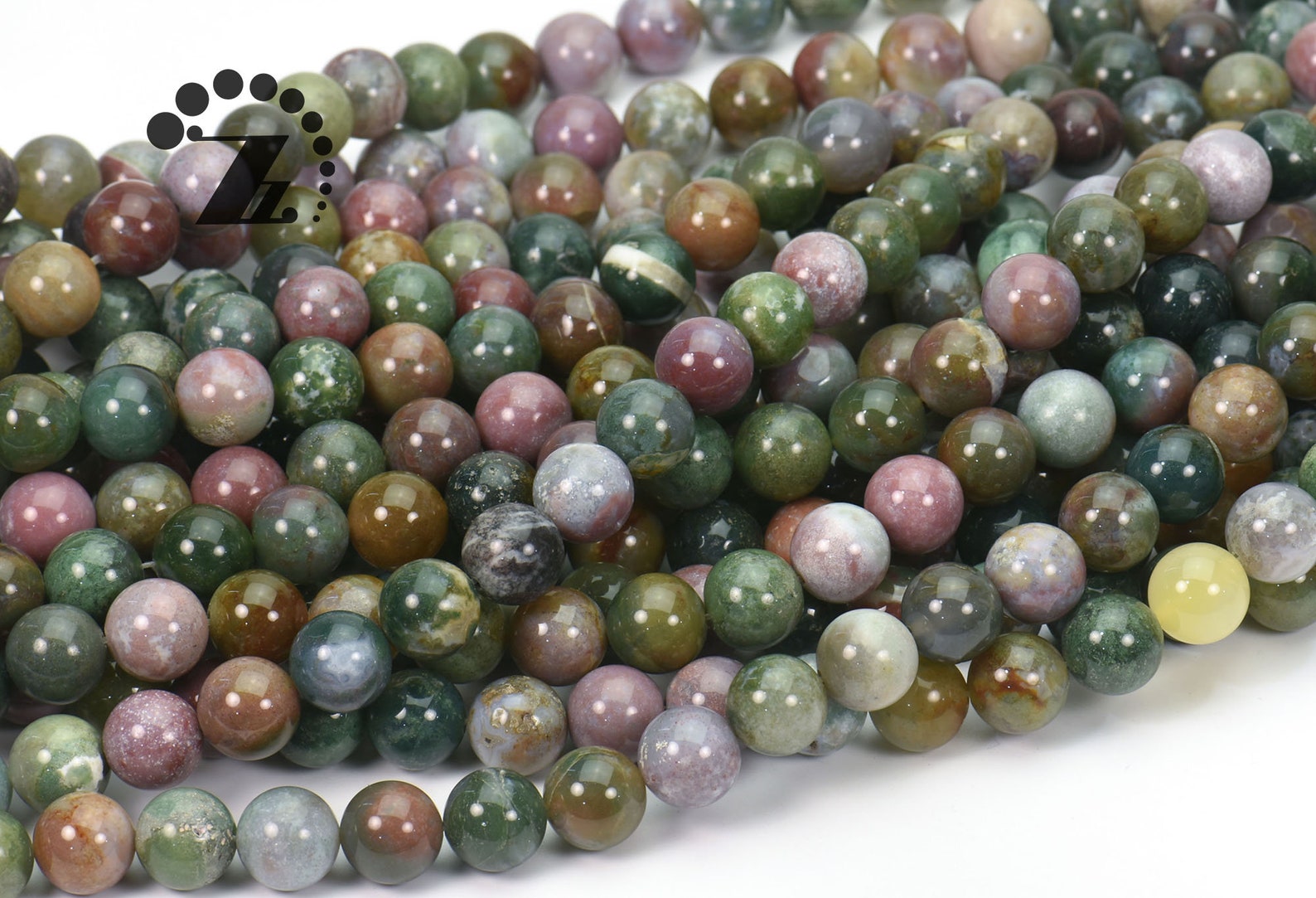 India Agate ,15 Inch Full Strand Natural India Agate Smooth Round Beads ...