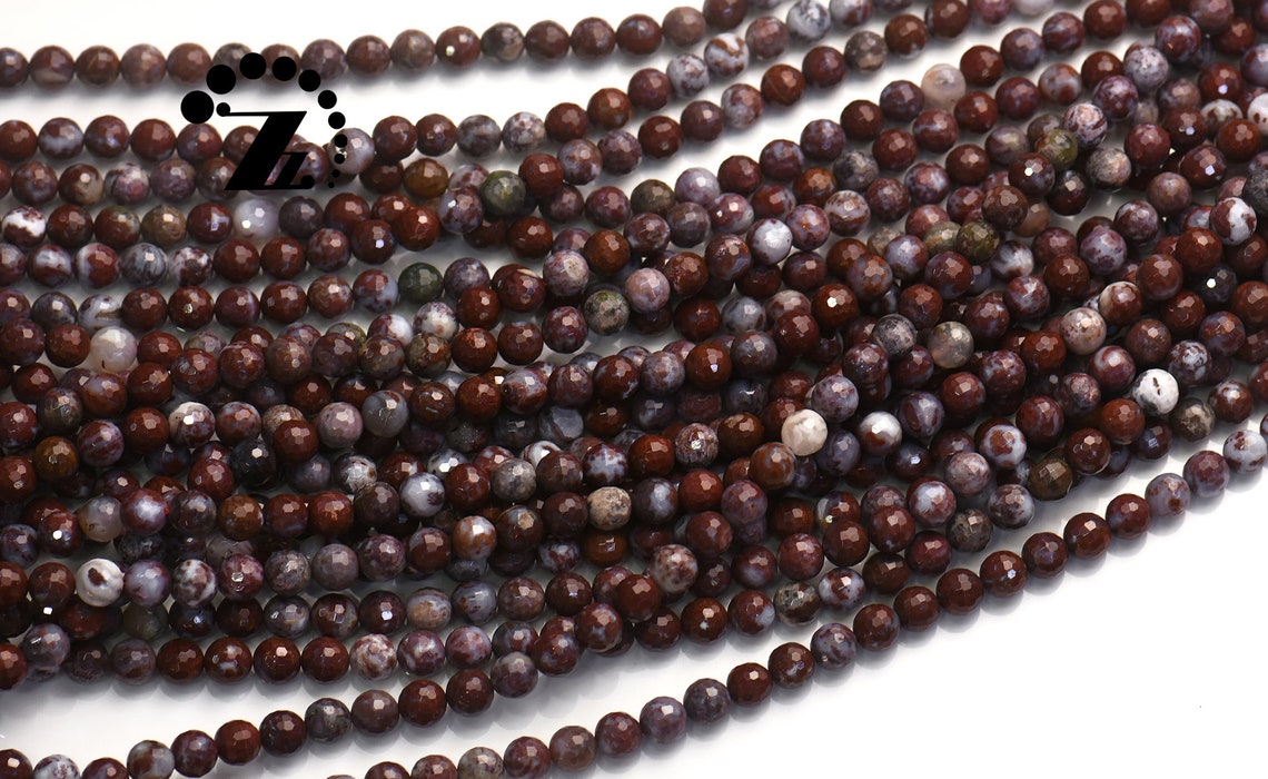 Red Lightning Agatefaceted128 Faces Round Beads Gemstone - Etsy