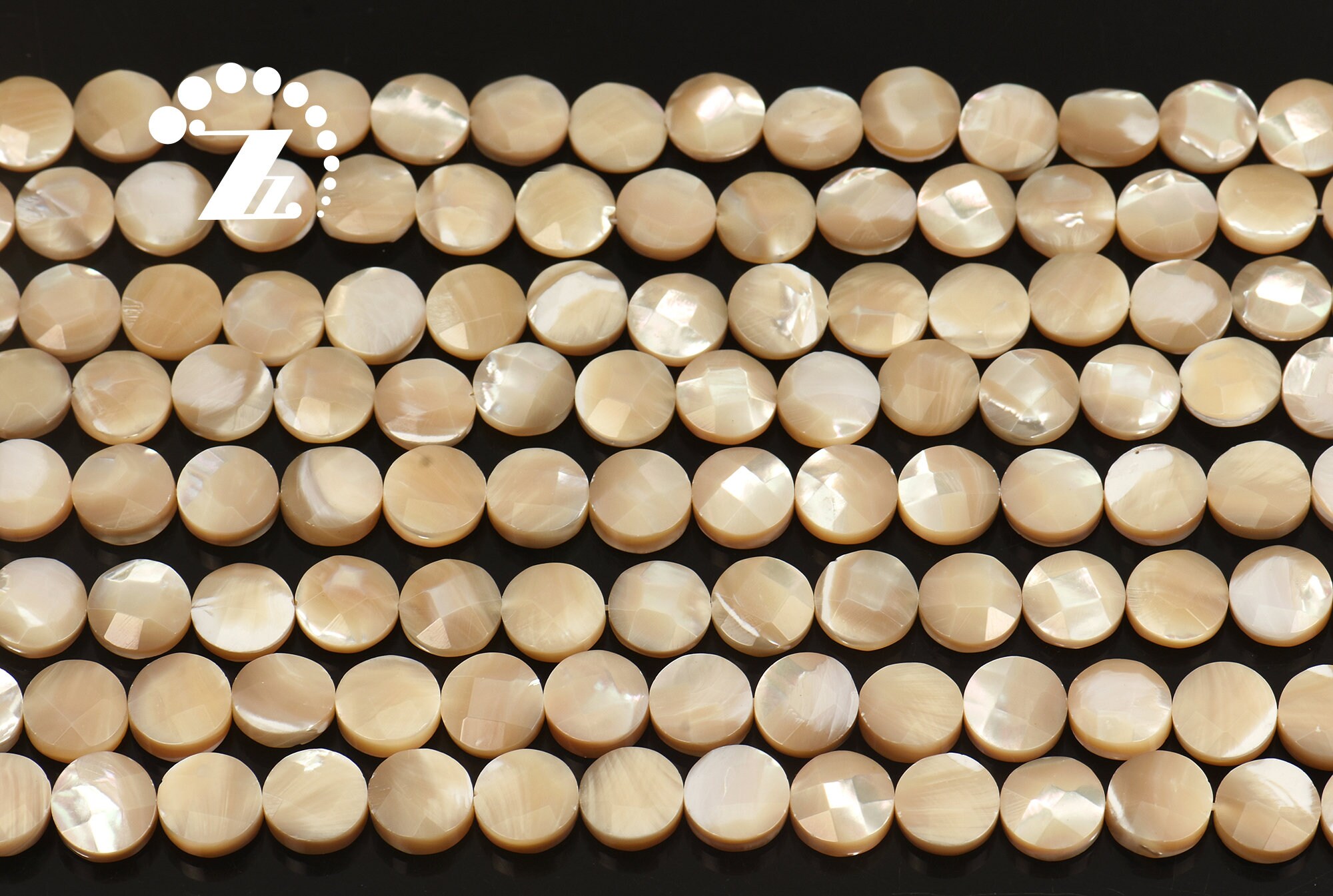 Yellow MOP Faceted Coin Beads,mop,mother of Pearl,sea Shell,shell Beads ...