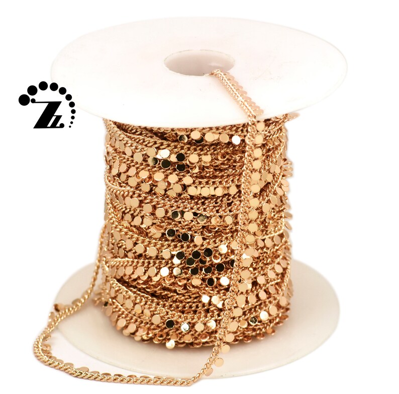 Gold Curb Chain With Round Charms18k Real Gold Plated - Etsy