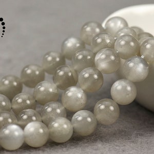 Grey Moonstone Smooth Round Beads,moonstone,gray Moonstone,gemstone,diy ...