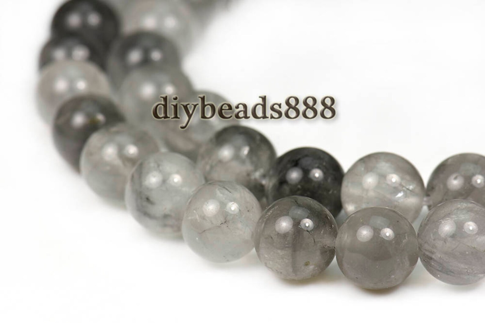 Gray Crystal Quartz smooth round beadsCrystal QuartzCloud | Etsy