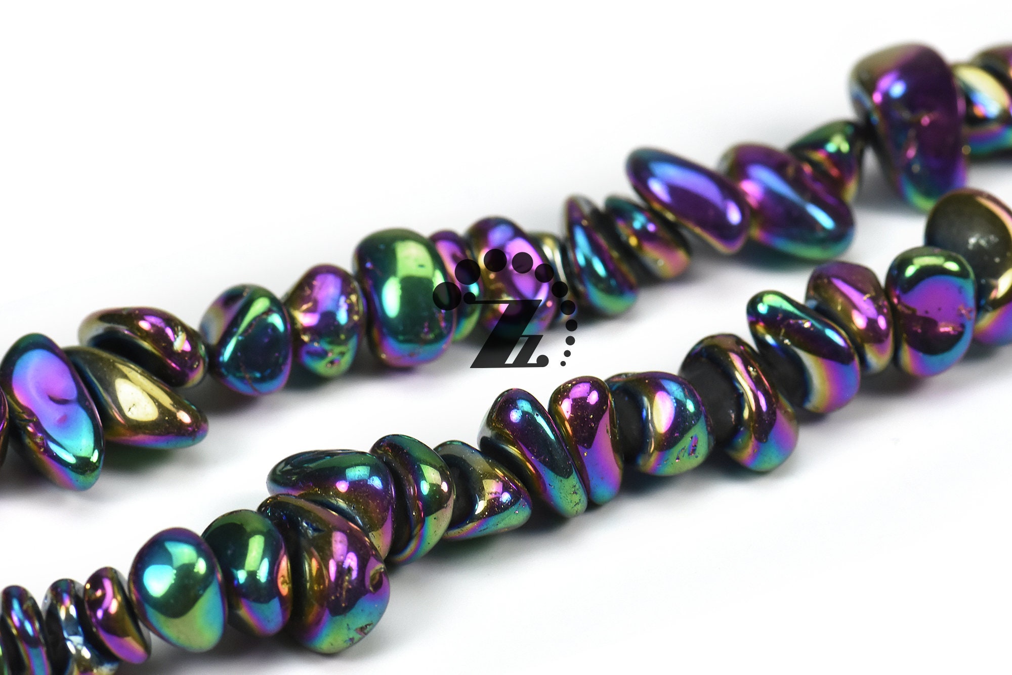 Electroplated Quartz,15" Full Strand Electroplated Crystal Quartz ...