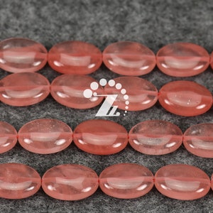 Cherry Quartz,15 Full Strand Cherry Quartz Smooth Oval Bead,diy Beads ...
