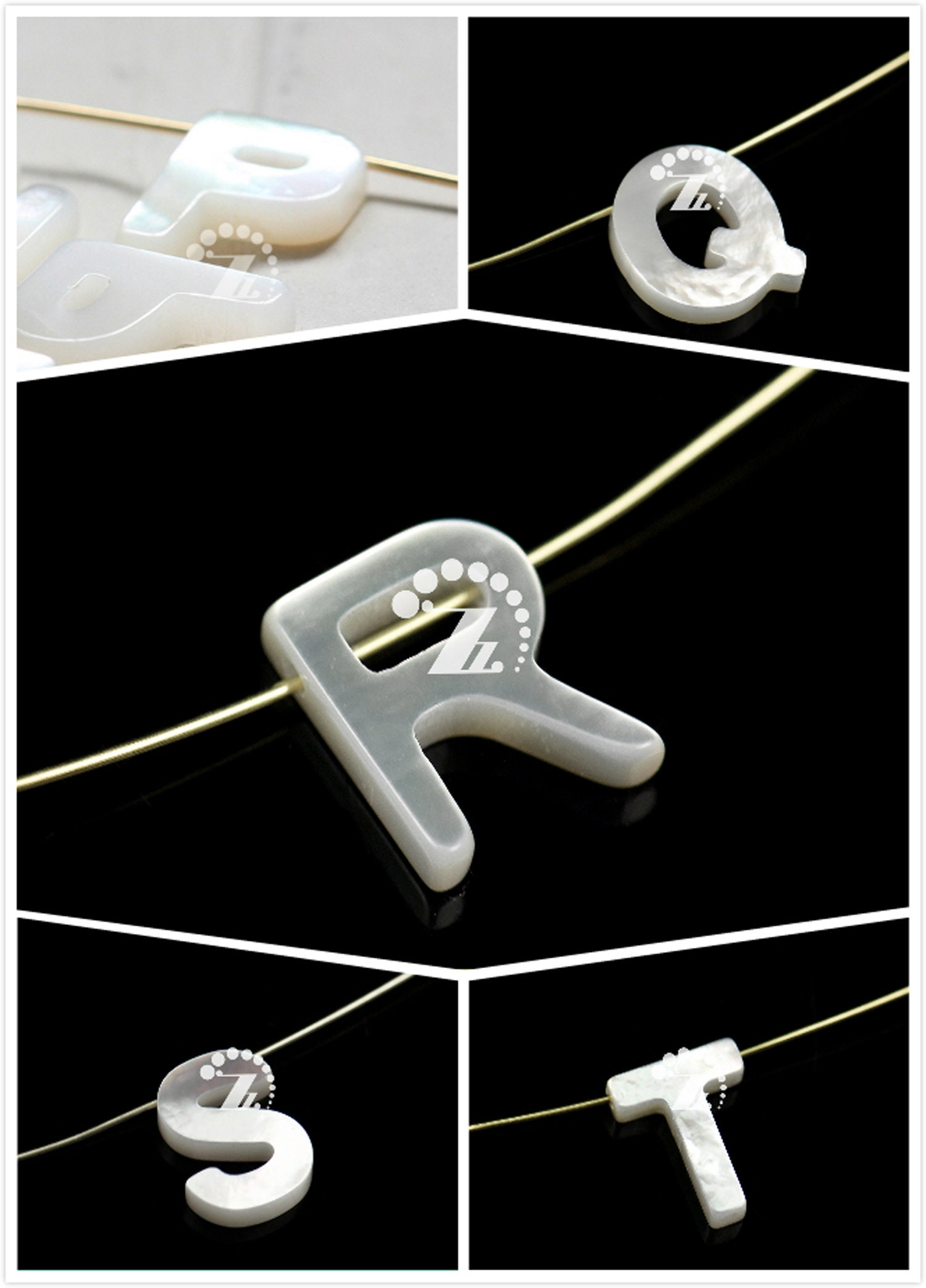 White MOP 26 Letters Beads,capitals Letter,mother of Pearl,mop,white ...