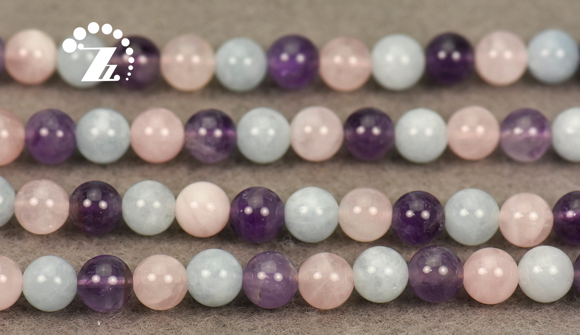 Mixed color Crystal Quartz smooth round beadAmethystRose | Etsy