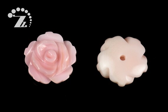 Pink Queen Conch Shell Carved Rose Flower Shell Bead MOP | Etsy