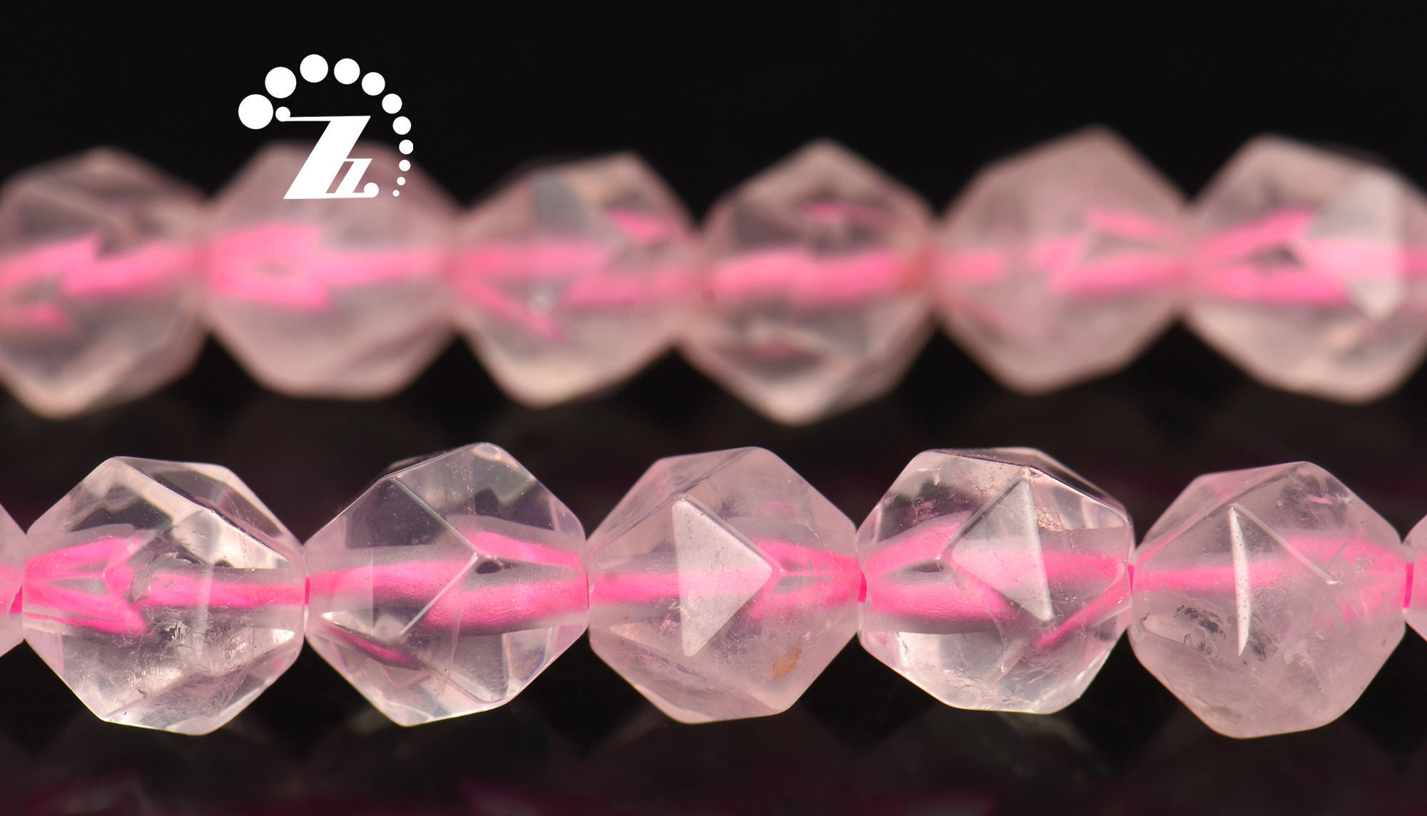 Rose Quartz15 Full Strand Rose Quartz Faceted Star Cut - Etsy