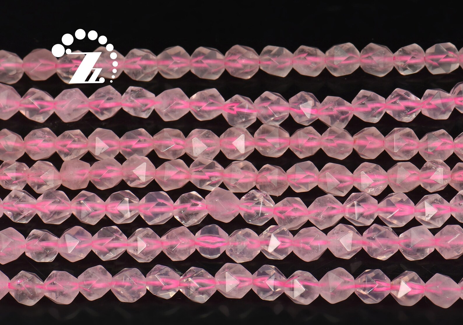 Rose Quartz15 Full Strand Rose Quartz Faceted Star Cut - Etsy