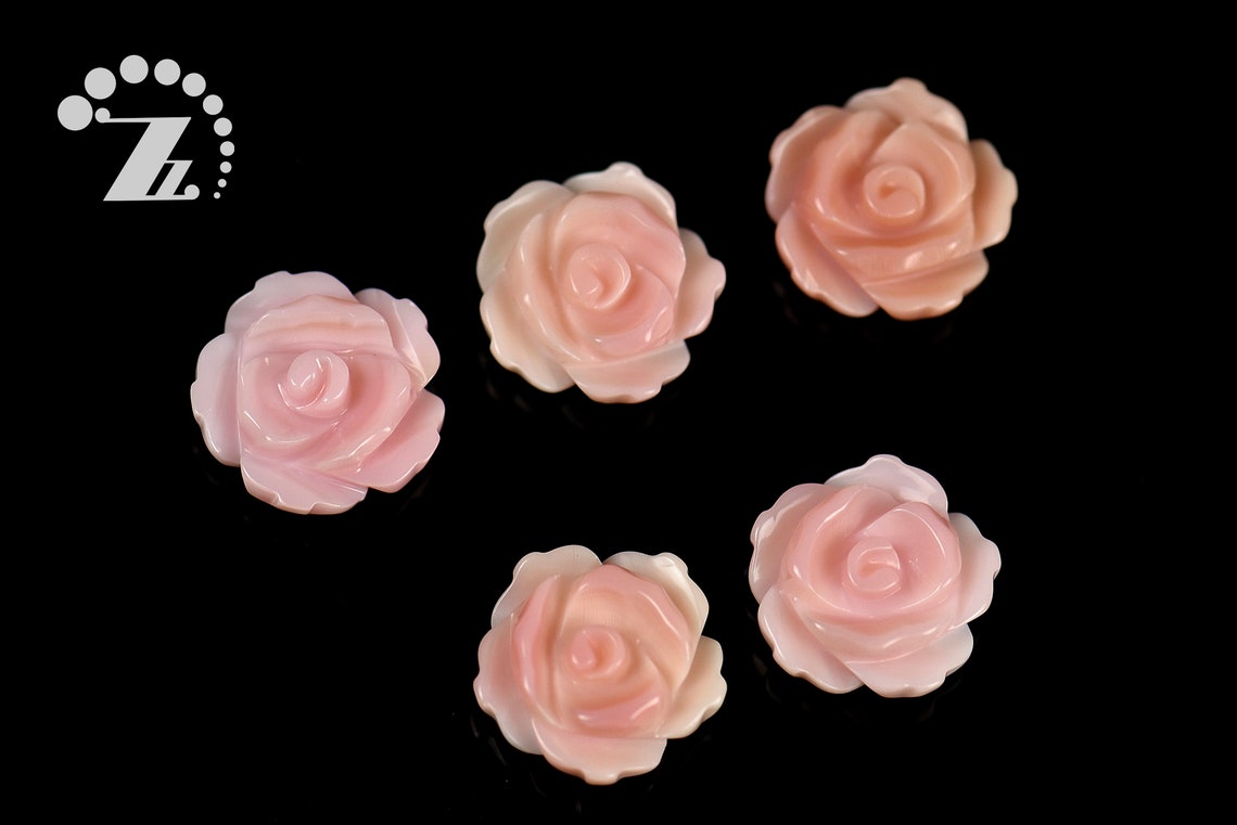 Pink Queen Conch Shell Carved Rose Flower Shell Bead MOP - Etsy