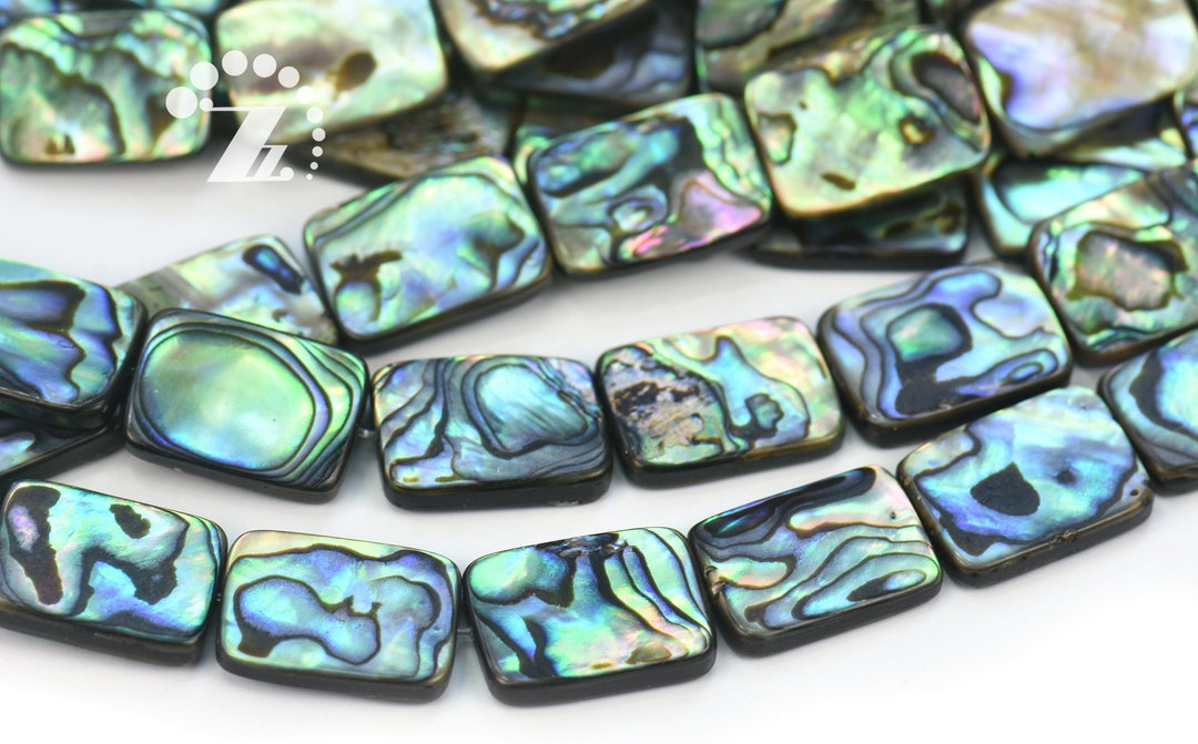 Abalone Shell Smooth Flat Rectangle Bead,oblong Shape,rainbow Abalone ...