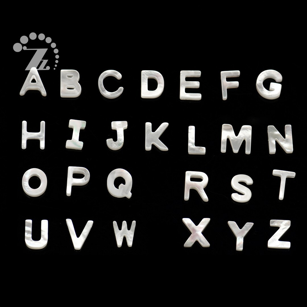 White MOP 26 Letters Beads,capitals Letter,mother of Pearl,mop,white ...