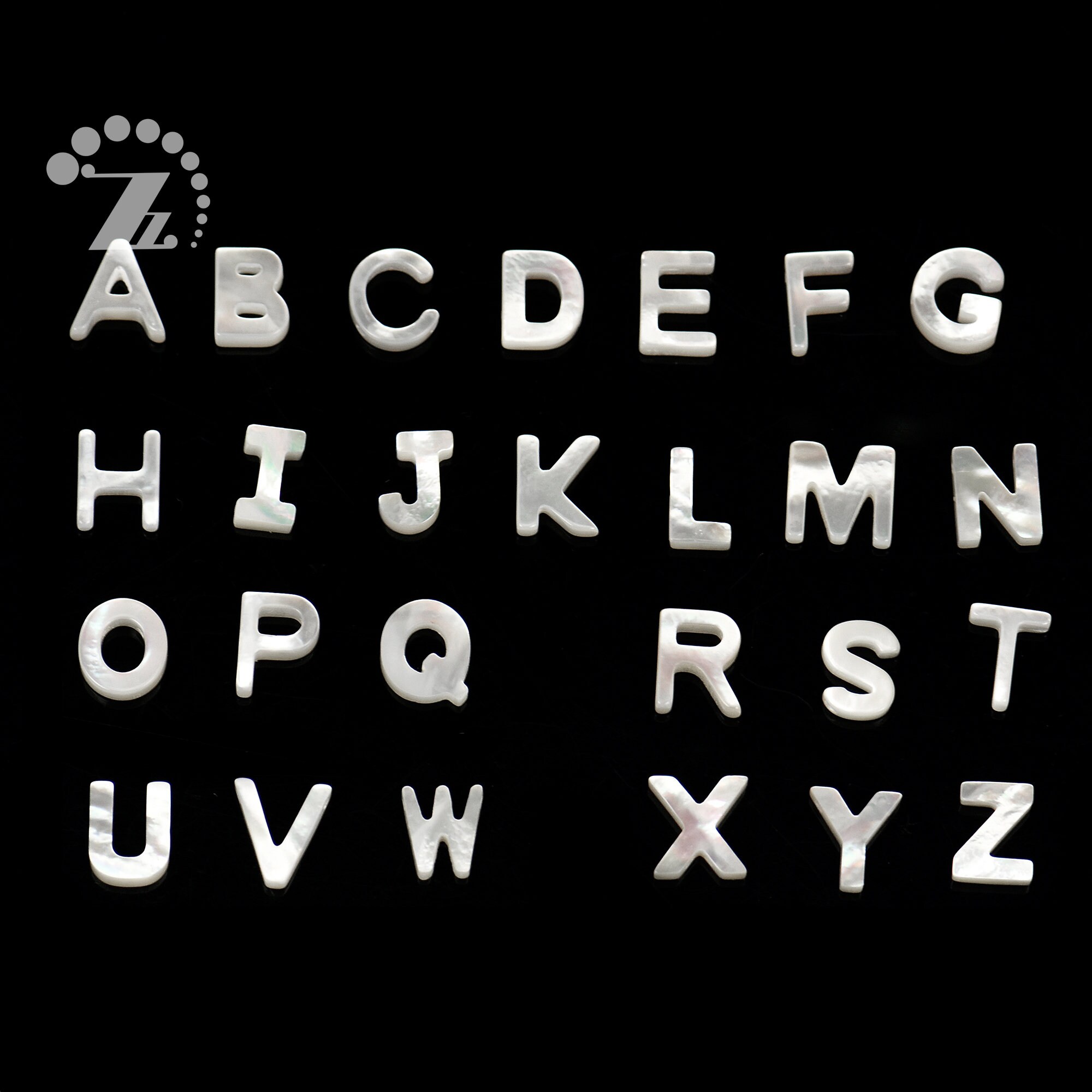 White MOP 26 letters beadsCapitals letterMother Of | Etsy