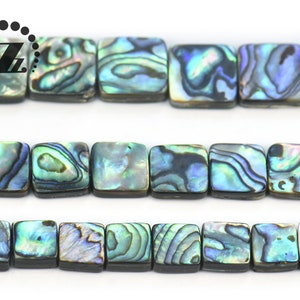 Abalone Shell Smooth Flat Square Beads,rainbow Abalone,paua Shell,sea ...