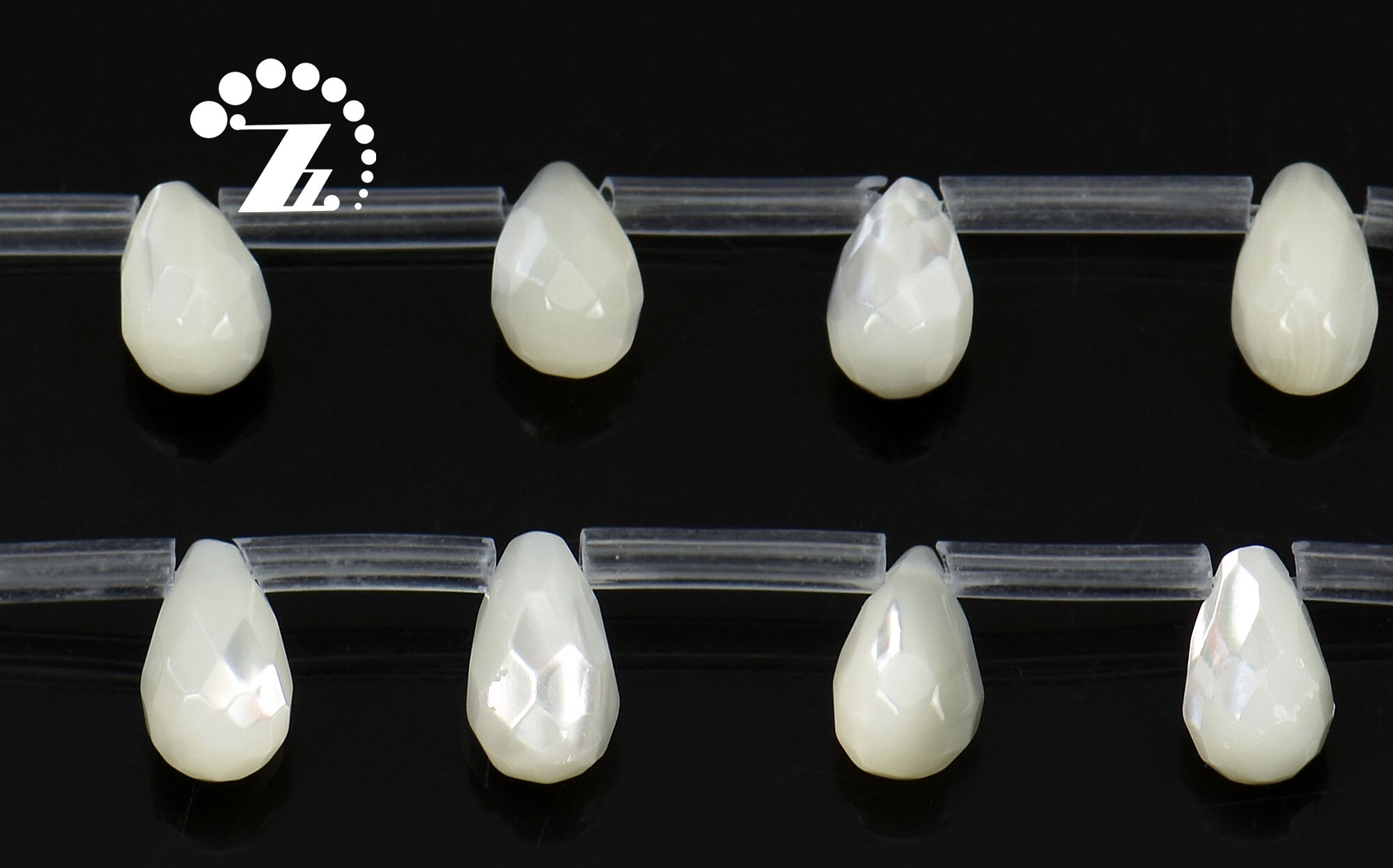 MOP20 pcs white MOPmother of pearl faceted teardrop | Etsy