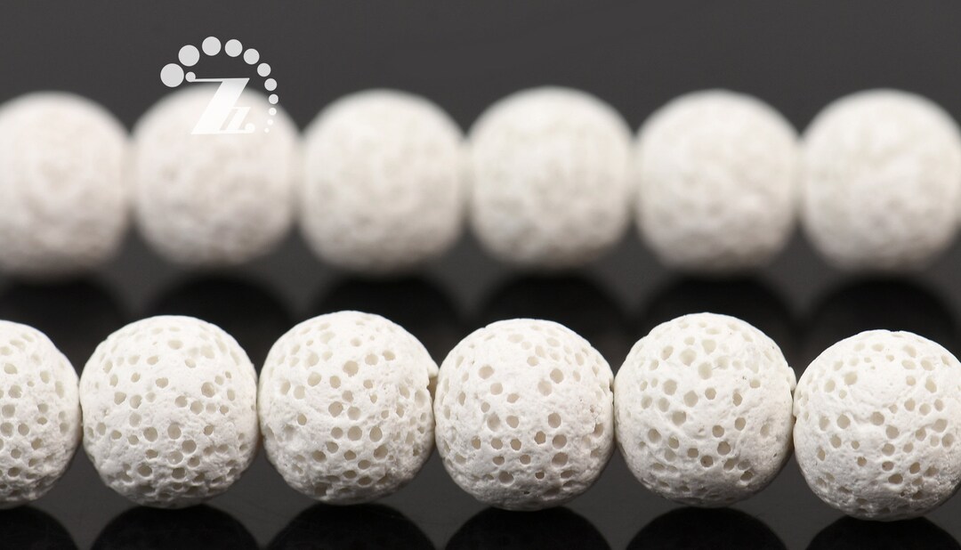 Lava,15 Inch Full Strand Lava Round Beads,white Color 6mm 8mm 10mm for ...