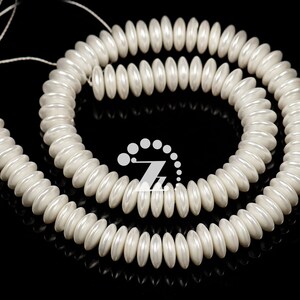 Shell Pearl,15 Full Strand Shell Pearl Beads,smooth Rondelle Beads ...