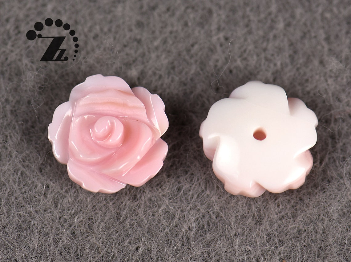 Pink Queen Conch Shell Carved Rose Flower Shell Bead MOP - Etsy