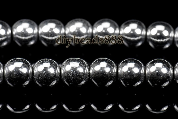 Hematite Smooth Round Beadssilver Hematiteelectroplated - Etsy