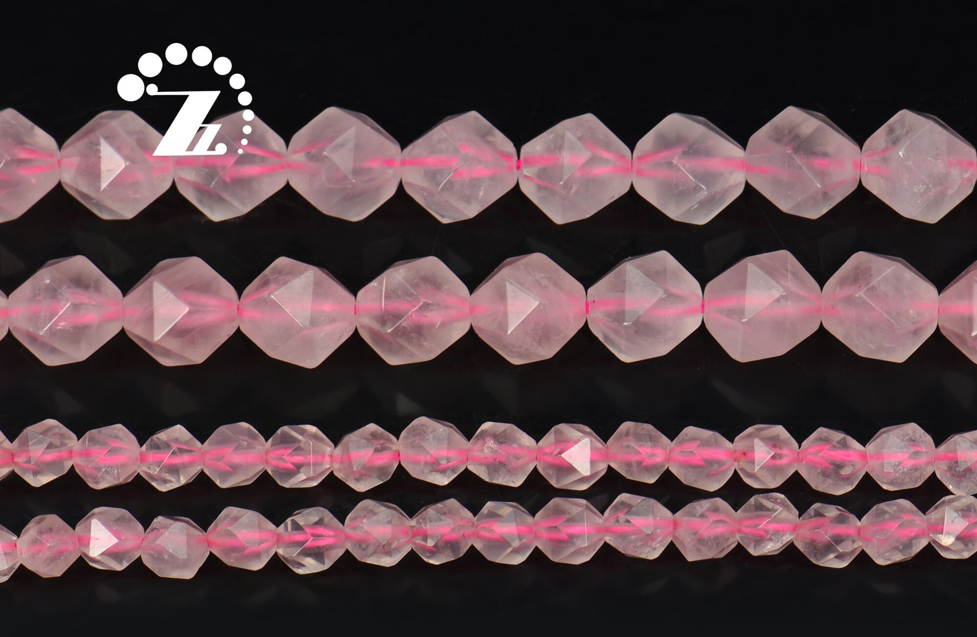 Rose Quartz15 Full Strand Rose Quartz Faceted Star Cut - Etsy