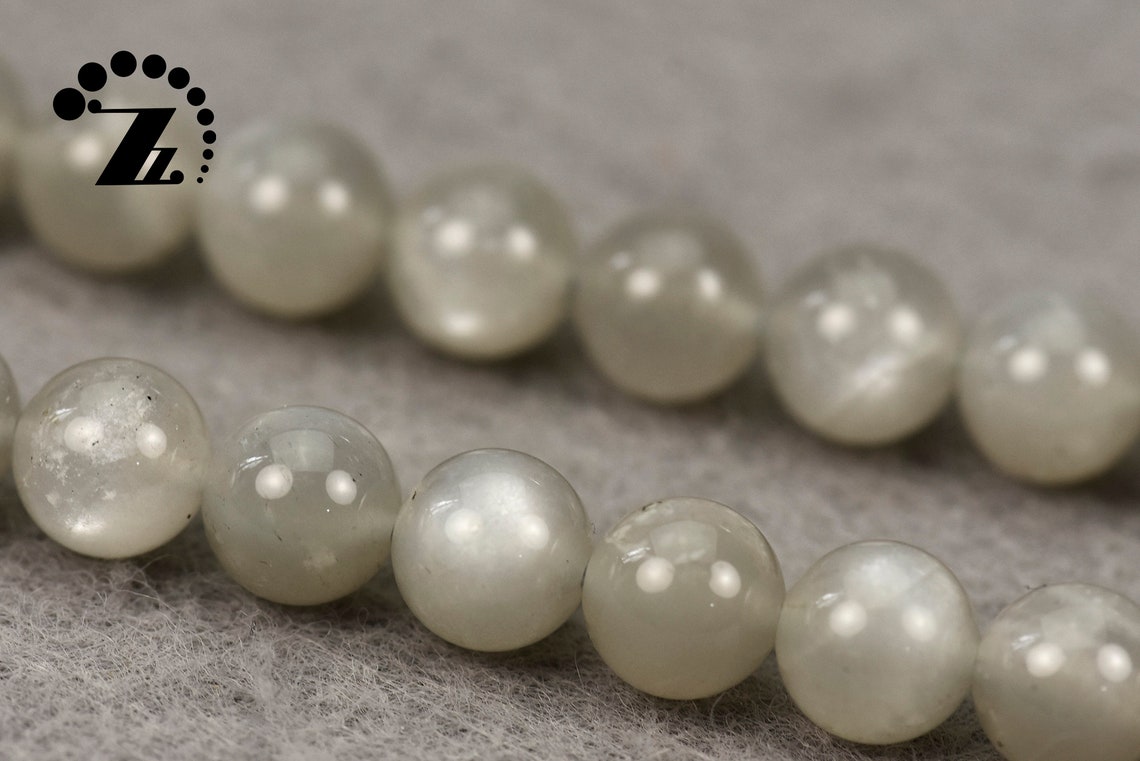 Grey Moonstone Smooth Round Beads,moonstone,gray Moonstone,gemstone,diy ...