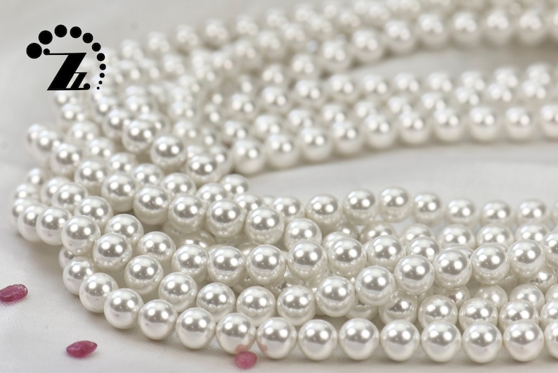 Shell Pearl Smooth Round Beads,white Shell Pearls Beads,natural,diy ...