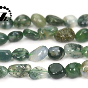 Moss Agate 15 Full Strand Natural Moss Agate - Etsy