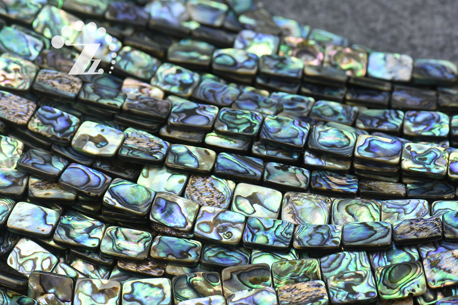 Abalone shell smooth flat rectangle beadoblong shapeRainbow | Etsy