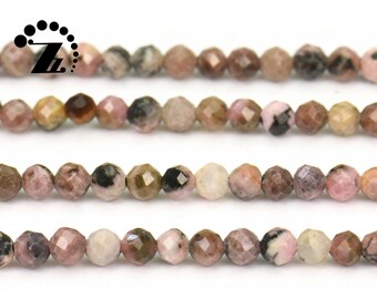 3mm Haitian Flower Red Rhodonite Round Bead Pink Black Smooth - Etsy