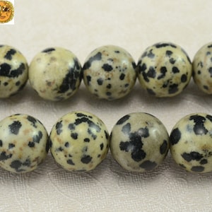 Dalmatian Jasper,15 Inch Full Strand Dalmatian Obsidian Smooth Round Beads,spot Spotted Bead 4mm ...